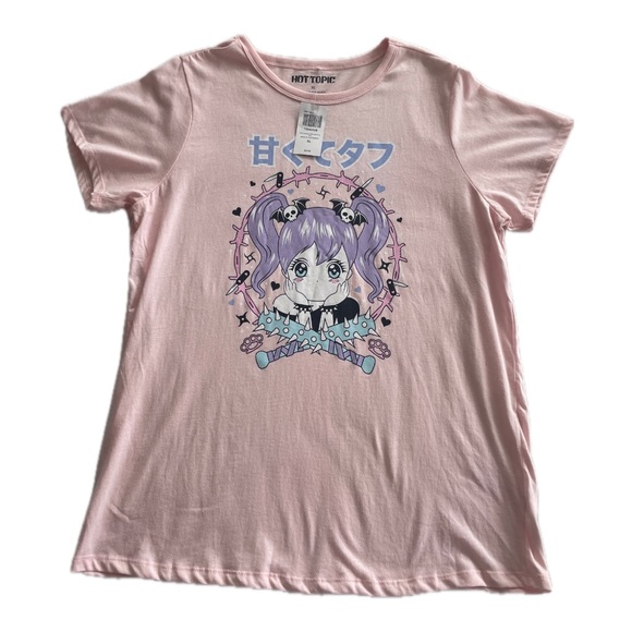 Hot Topic | Tops | Nwt Hot Topic Pink Anime Graphic Tshirt | Poshmark
